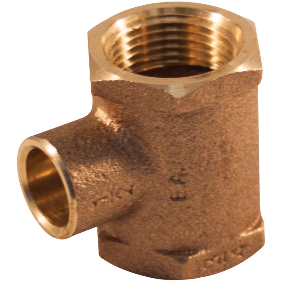 3/4" Female x 3/4" Female x 1/2" Copper Tee
