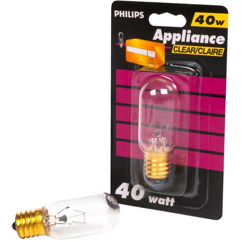 PHILIPS 40W T8 Intermediate Base Clear Appliance Light Bulb - Home ...