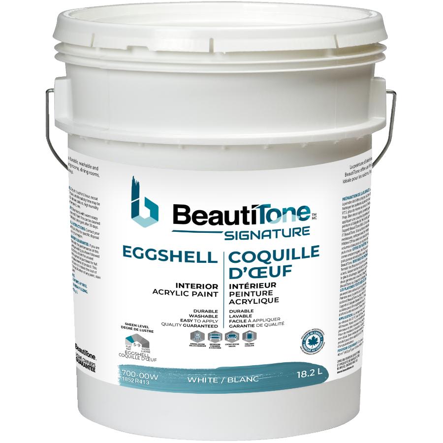 Interior Acrylic Latex Eggshell Paint - White, 18.2 L