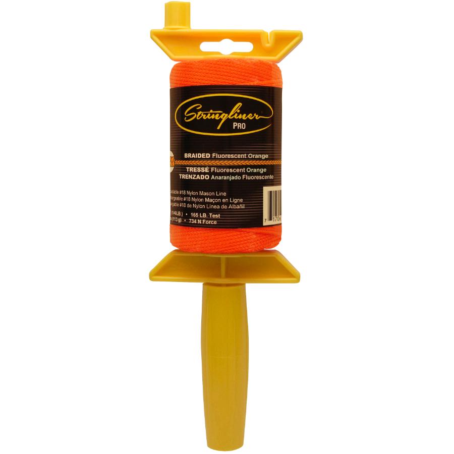250' Orange Braided Nylon #18 Mason Line, with Holder