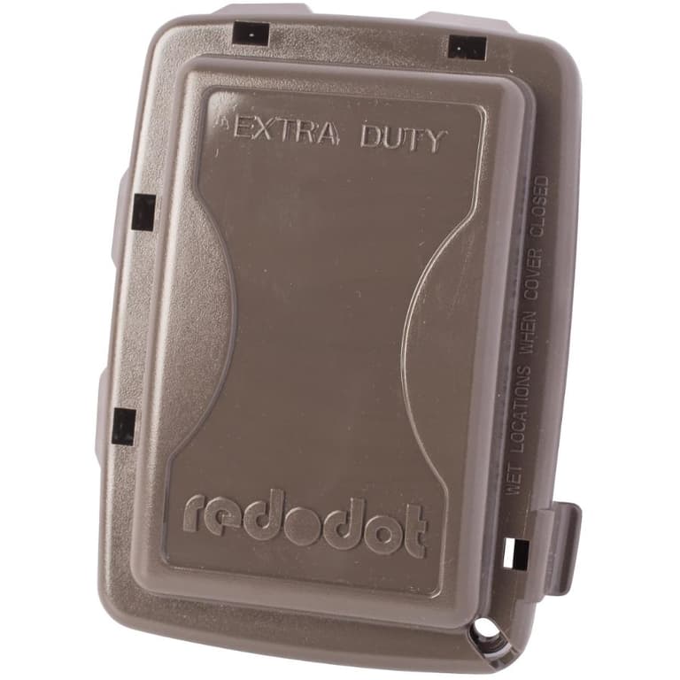 Red Dot While-In-Use Bronze Medium Metal Weatherproof GFCI Receptacle ...