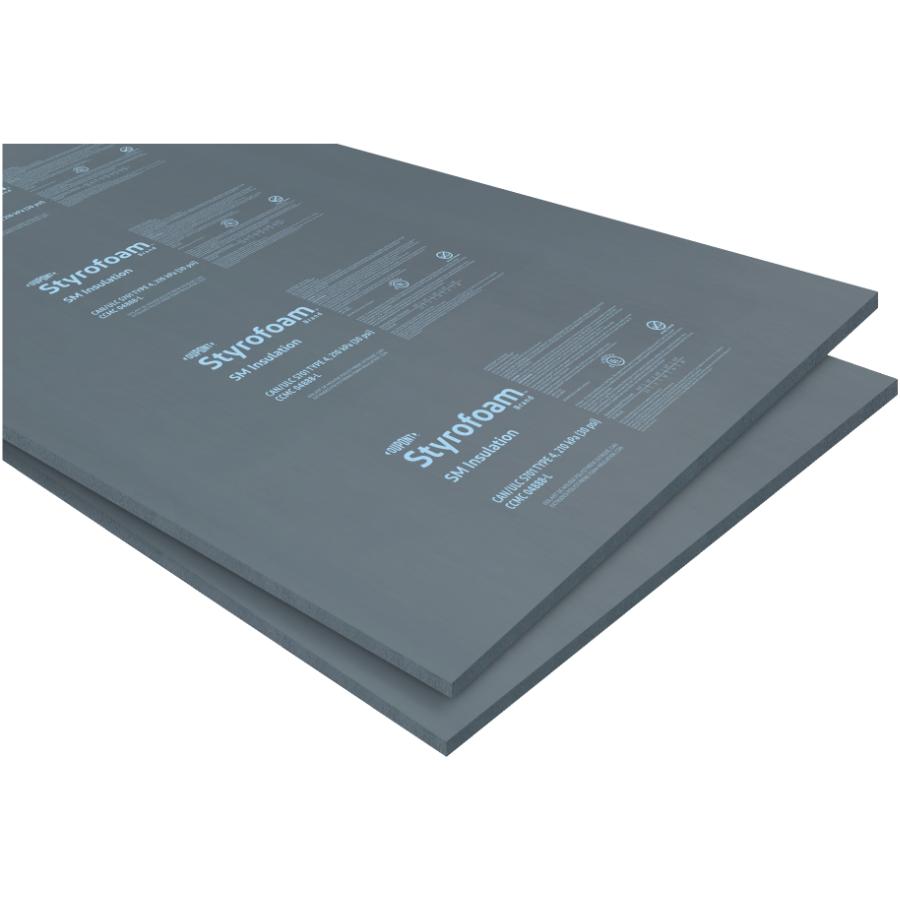 2" x 4' x 8' Styrofoam SM Ship Lap Foam Insulation - Grey