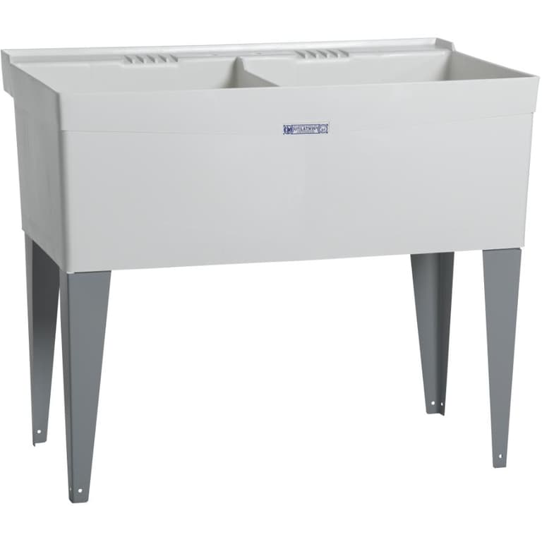 ELM MUSTEE 24" x 40" x 34" Double Laundry Tub, with Legs - Home ...