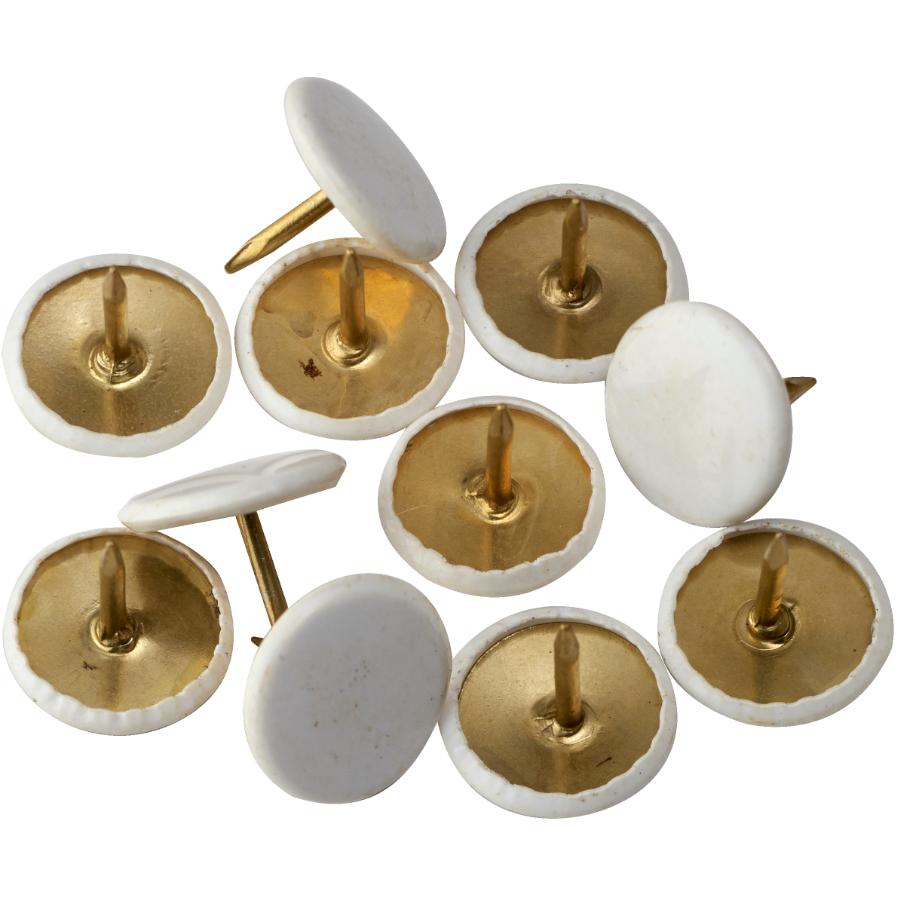 45 Pack #4 x 3/8" White Thumb Tacks