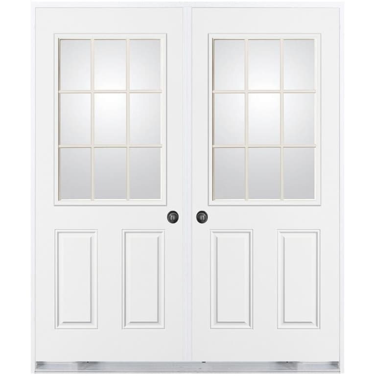 Porte double en acier de 32 po x 82 po pour remise à ouverture à gauche ...