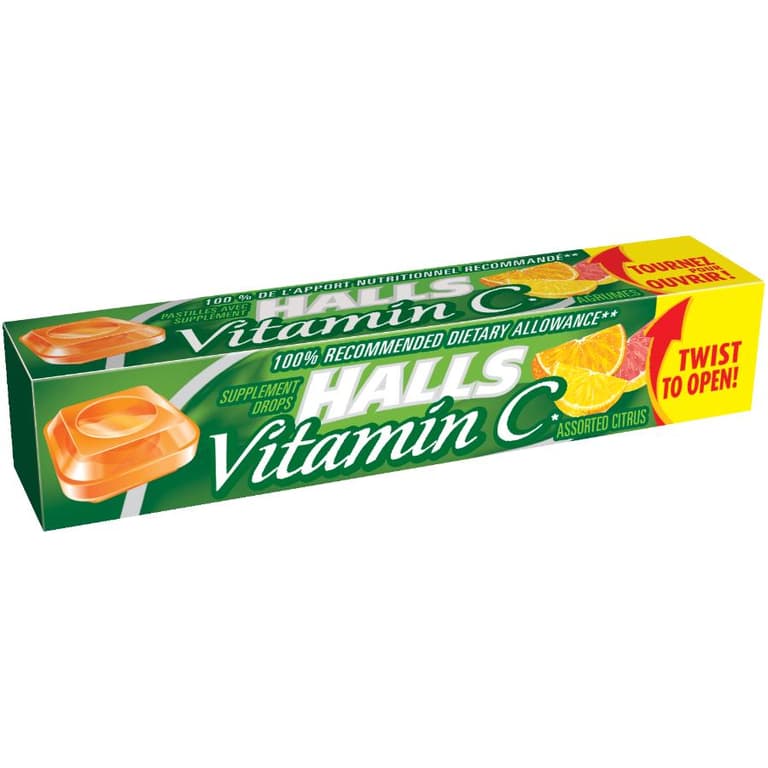 Pastilles Halls contre la toux avec vitamine C et supplément, agrumes ...