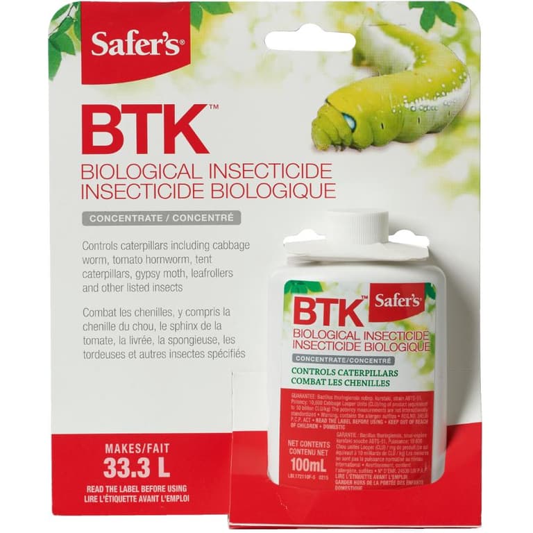 Insecticide biologique et concentré BTK pour chenilles, 100 ml Safer's ...