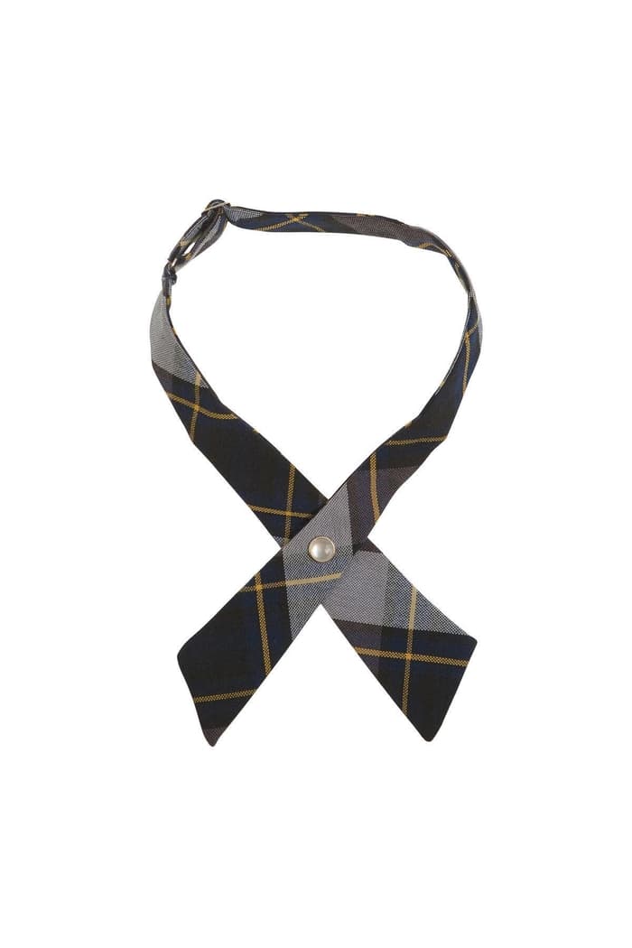 Girls Adjustable Plaid Cross Tie - French Toast