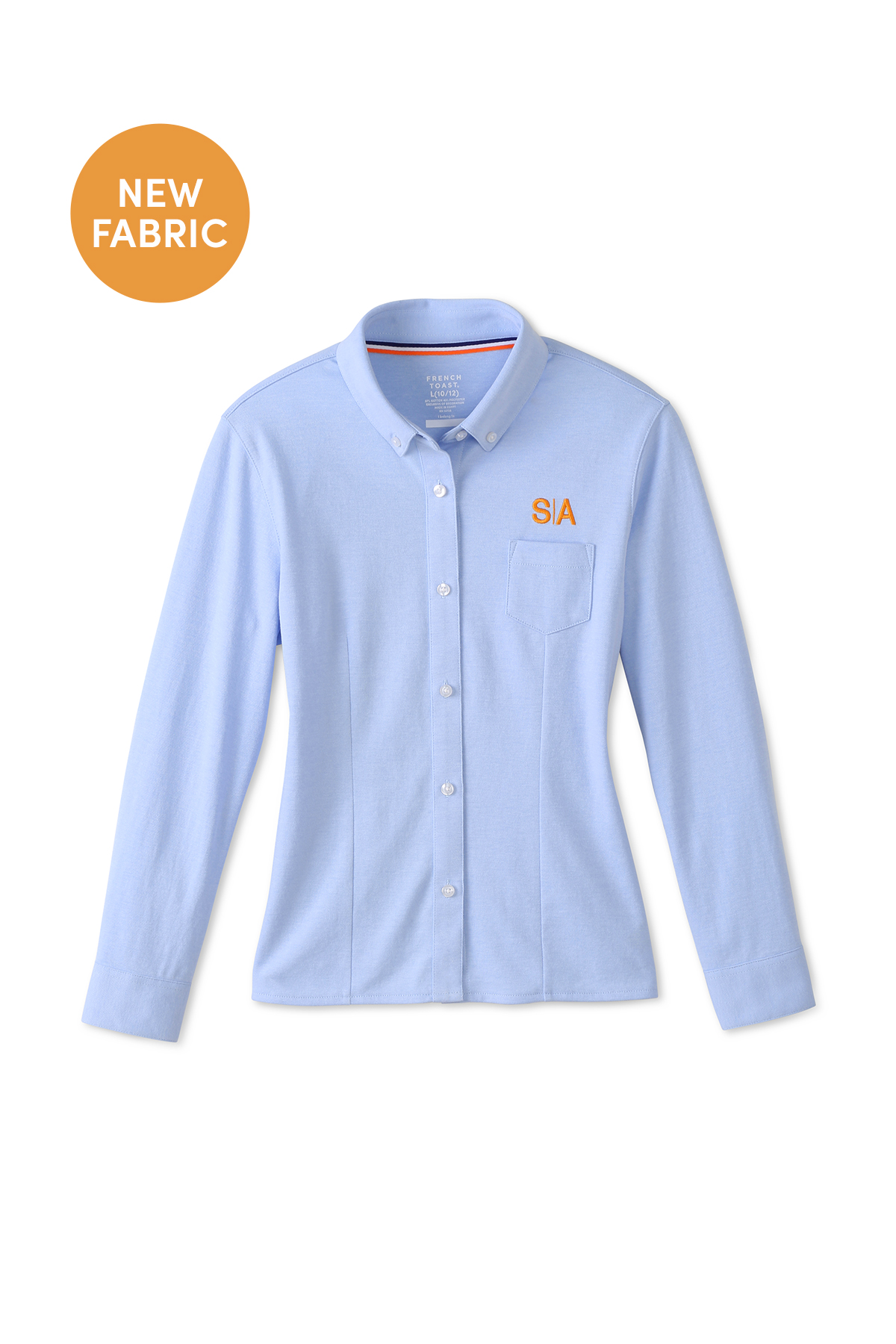 Long Sleeve Oxford Blouse with Success Academy Logo - French Toast