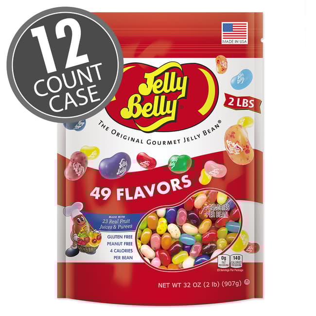 49 Assorted Jelly Bean Flavors 2 lb Pouch - 12-Count