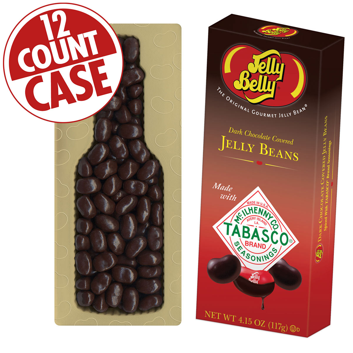 Tabasco® Dark Chocolate Covered Jelly Beans – 4.15 Oz Gift Box – 12 ...