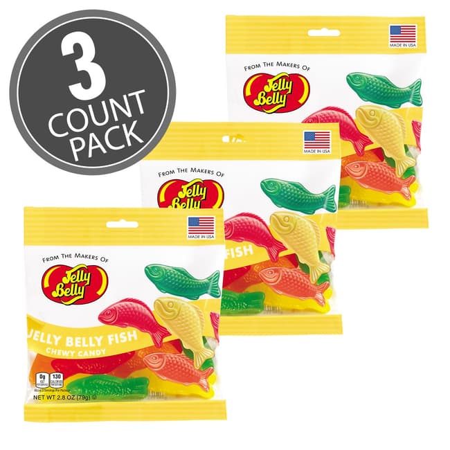 Jelly Belly Fish Chewy Candy - 2.8 oz Bag - 3-Count Pack