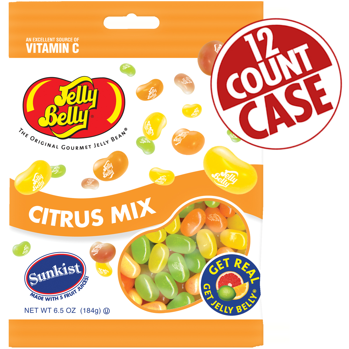 Sunkist® Citrus Mix Jelly Beans – 6.5 Oz Bags – 12-count Case – Chatspan